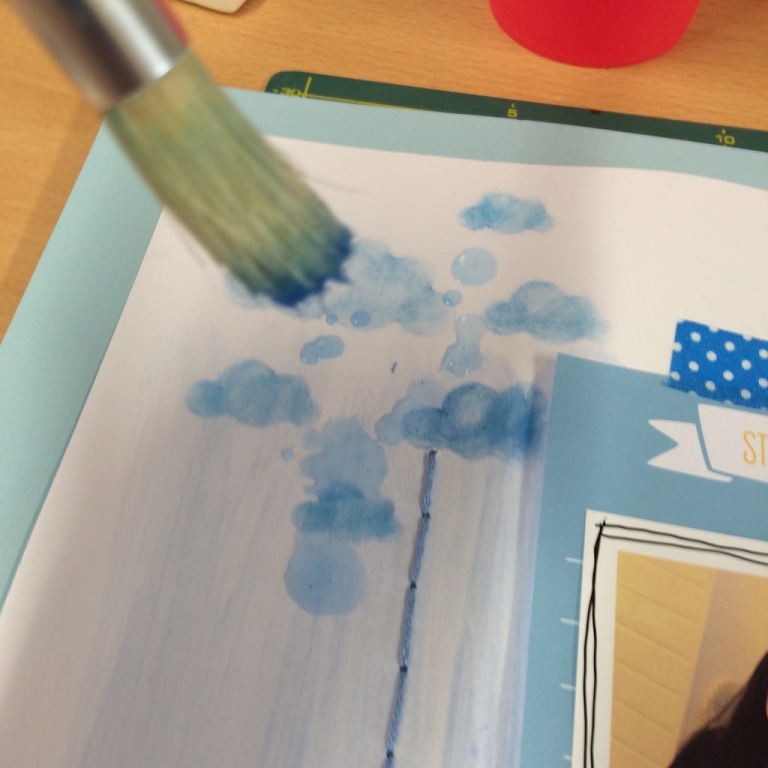 Scrapbooking with Clouds - Lollipop Box Club