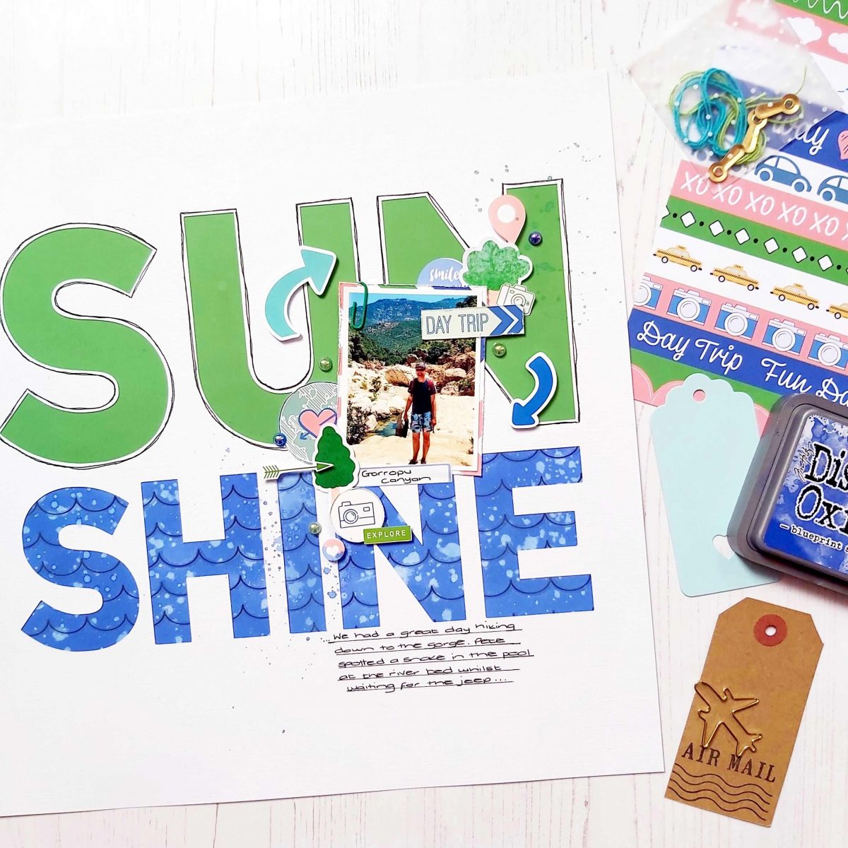 Sunshine Scrapbook Layout by Terri - Lollipop Box Club