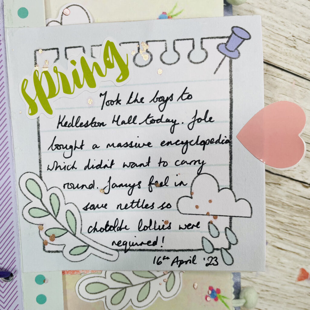 Spring Mini Book Page - by Sarah - Lollipop Box Club